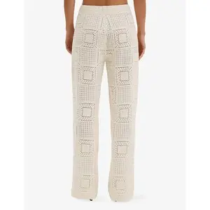 MALINA Aleya Straight-leg Crochet Trousers