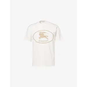 Burberry Knight Stamp Cotton-jersey T-shirt - Chalk