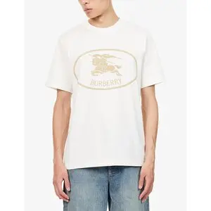 Burberry Knight Stamp Cotton-jersey T-shirt - Chalk