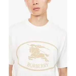 Burberry Knight Stamp Cotton-jersey T-shirt - Chalk