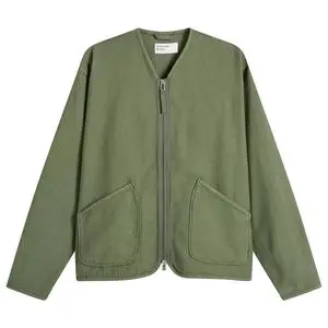 Universal Works Slub Sateen Zip Liner Jacket - Olive