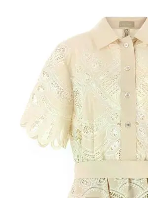 Elie Saab Embroidered Scalloped Midi Dress