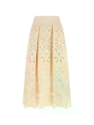 Elie Saab Carving-embroidery Maxi Skirt - Neutrals