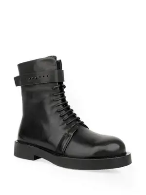LINDA BAUMANN Buckled Lace-up Ankle Boots