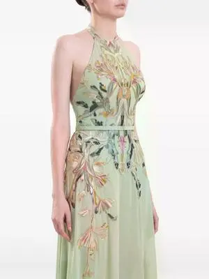 SAIID KOBEISY Embroidered Halterneck Evening Dress
