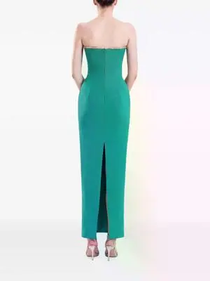 SAIID KOBEISY Crystal-embellished Maxi Dress - Green