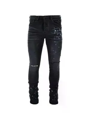 PURPLE BRAND P001 Paint-splatter Distressed Jeans - Black
