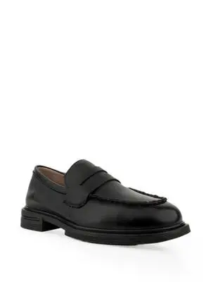 LINDA BAUMANN Penny-slot Leather Loafers
