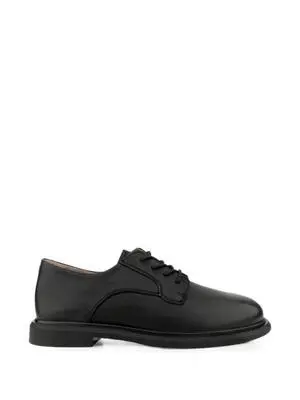 LINDA BAUMANN Grainy-leather Lace-up Shoes - Black