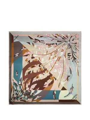 LANCEL Arabesque Duo-pattern Silk Scarf - Grey