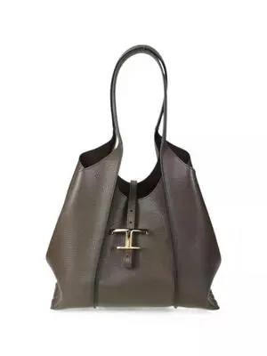 TOD'S T Timeless Logo-detail Handbag - Brown