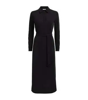 Max Mara Chiffon Shirt Midi Dress - Black