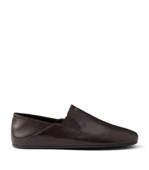 Prada Leather Loafers - Brown