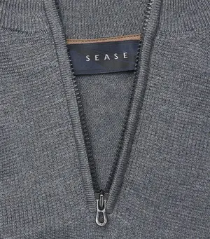 Sease Wool Waffle-knit Quarter-zip Sweater - Beige