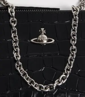 VIVIENNE WESTWOOD Small Croc-embossed Leather Clutch Bag