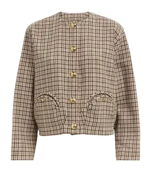 BLAZÉ MILANO Virgin Wool-cashmere Check Altai Jacket - Grey
