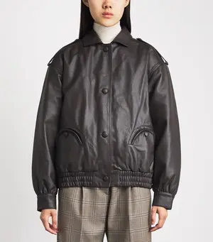 BLAZÉ MILANO Charlie Leather Bomber Jacket