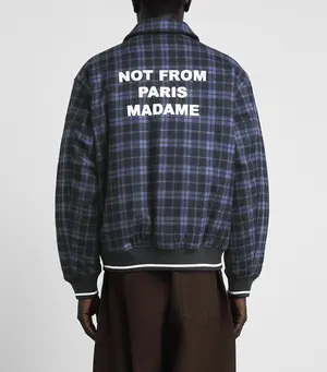 Drole De Monsieur Check Flannel Slogan Jacket