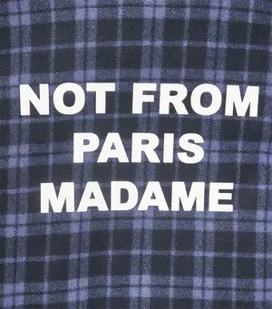 Drole De Monsieur Check Flannel Slogan Jacket