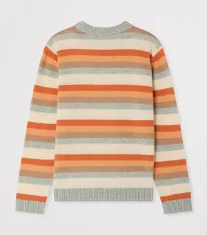Bonpoint Striped Wool-cotton Crew Neck Jumper