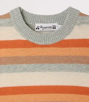 Bonpoint Striped Wool-cotton Crew Neck Jumper