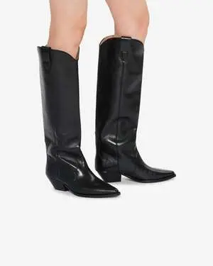 Isabel Marant Étoile Denvee Suede Western Boots - Black