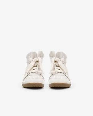 Isabel Marant Étoile Bobby Perforated Suede Wedge Sneakers - Chalk