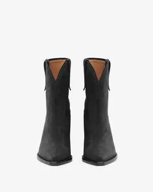 Isabel Marant Étoile Leyane Suede Heeled Boots - Black