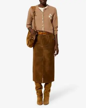ETOILE Lona Cotton And Wool Knit Cardigan - Camel-light Grey