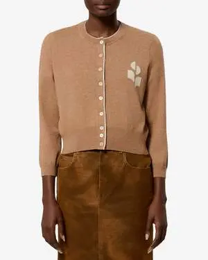 ETOILE Lona Cotton And Wool Knit Cardigan - Camel-light Grey