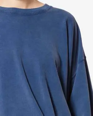 ETOILE Sauria Draped Cotton Sweatshirt - Indigo