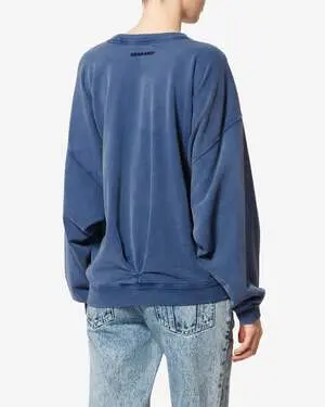ETOILE Sauria Draped Cotton Sweatshirt - Indigo