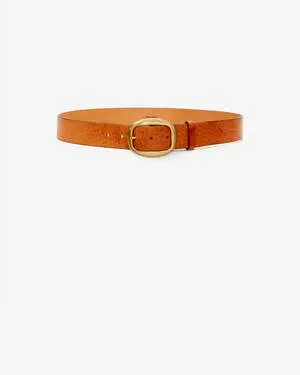 Isabel Marant Étoile Dara Calfskin Leather Belt With Gold-finish Metal Details - Cognac
