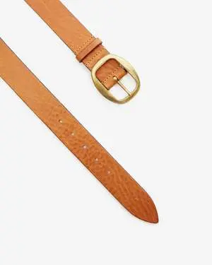 Isabel Marant Étoile Dara Calfskin Leather Belt With Gold-finish Metal Details - Cognac