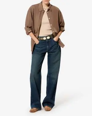 Isabel Marant Étoile Fabriza Striped Modal Shirt - Khaki
