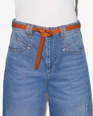 Isabel Marant Étoile Kirka Calfskin Leather Bow Belt