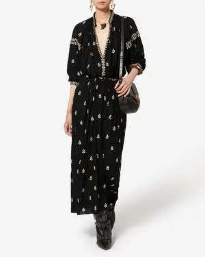 Isabel Marant Étoile Rodilia Embroidered Tussar Silk Tunic Dress