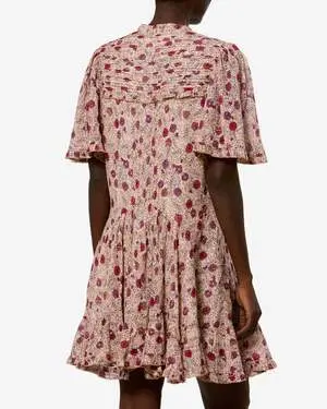 ETOILE Daynia Dress - Ecru-raspberry