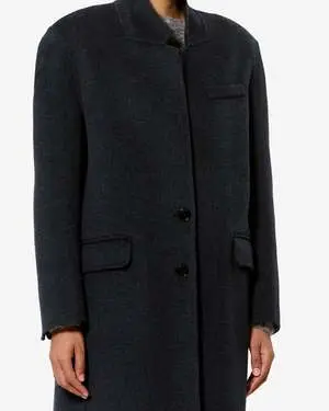 Isabel Marant Étoile Clesa Wool And Cashmere Long Coat - Anthracite