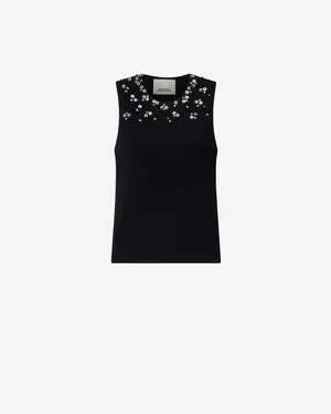 Isabel Marant Étoile Apolline Silk Ribbed Knit Sweater With Sequins - Black