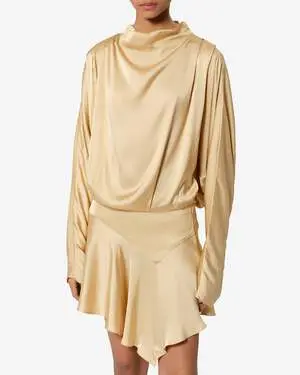 Isabel Marant Étoile Neline Draped Satin Dress - Beige