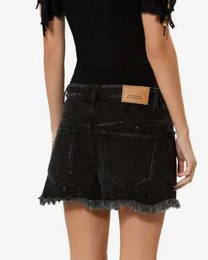 Isabel Marant Étoile Aecia Embroidered Denim Shorts