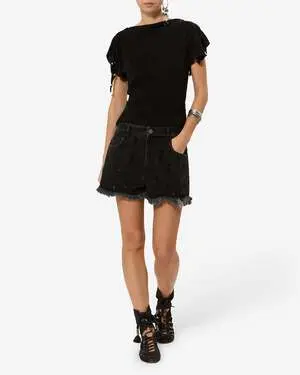 Isabel Marant Étoile Aecia Embroidered Denim Shorts