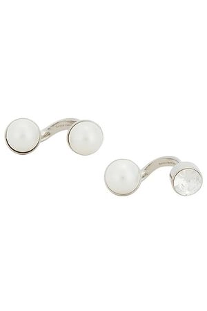 Dries Van Noten Handmade Shell Paste Set Of 2 Rings - Silver