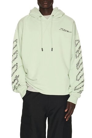 Off-White Type Arrow Loose Hoodie - Mint