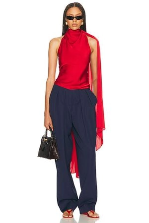 HELSA Natasha Silk Halter - Ruby Red