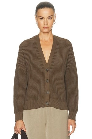 Jenni Kayne Cropped Cotton Cocoon Cardigan - Olive