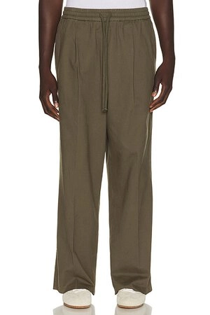 Fear Of God Pleat Front Drawstring Pant - Moss