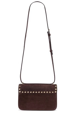 Valentino Garavani Rockstud Small Shoulder Bag - Ebony Brown