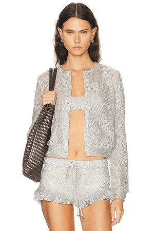 SIEDRES Poli Metallic Knit Cardigan - Silver